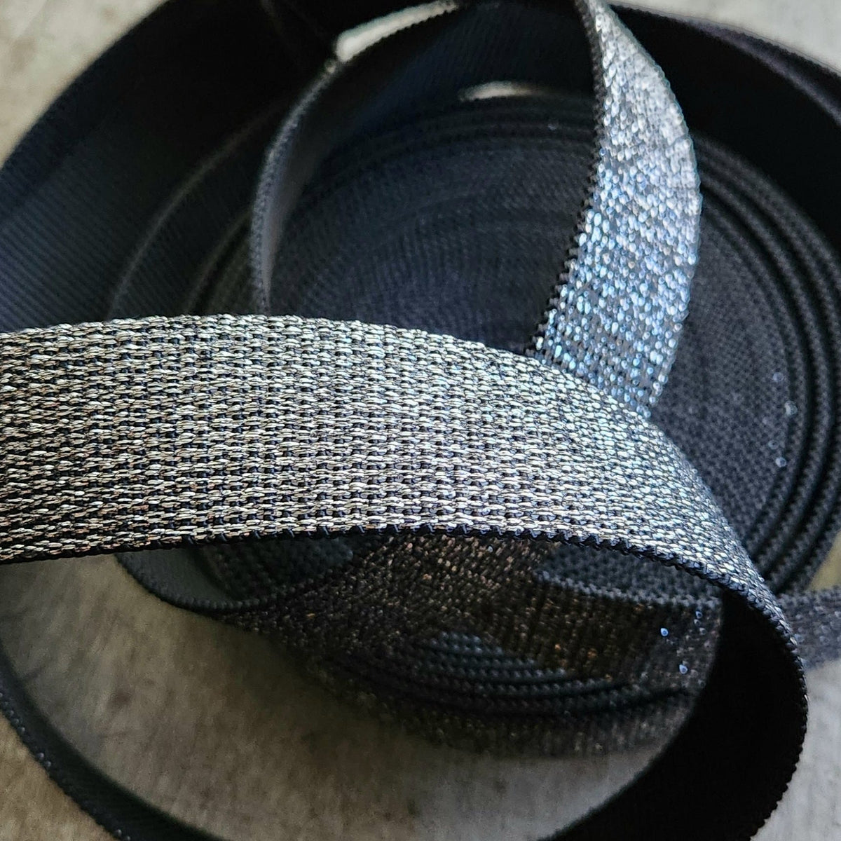 30mm Metallic Webbing / Silver Black– Charlotte's Webbing